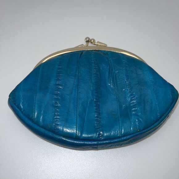 Lee Sands | Bags | Eel Skin Double Kiss Coin Purse Vintage Lee Sands ...